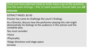 GCSE Drama 12 mark Director question Act III | PPTX