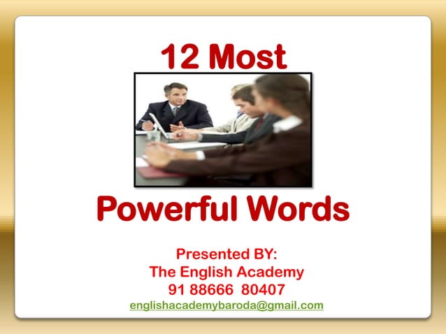 12 most powerful words in English | PPTX