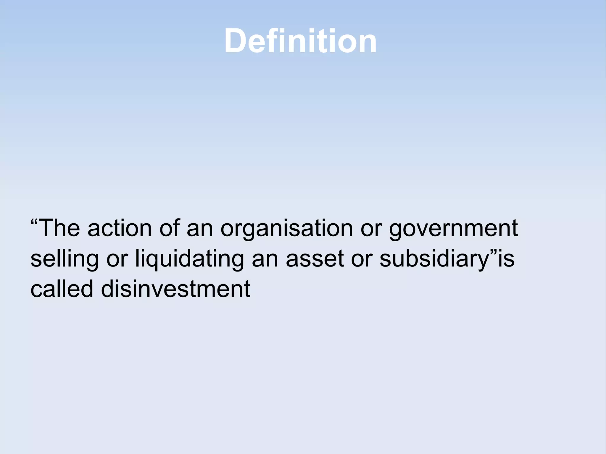 dis investment policy | PPT