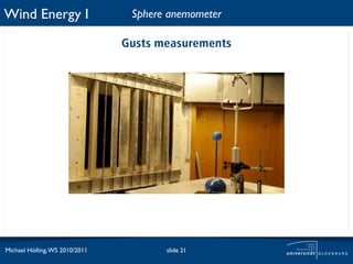 Wind energy II. Lesson 2. Wind speed measurement | PDF