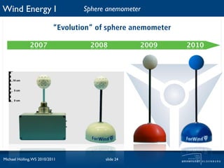 Wind energy II. Lesson 2. Wind speed measurement | PDF