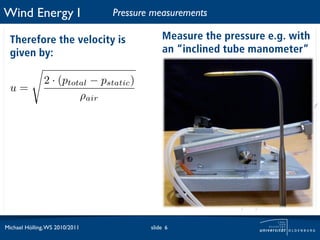 Wind energy II. Lesson 2. Wind speed measurement | PDF