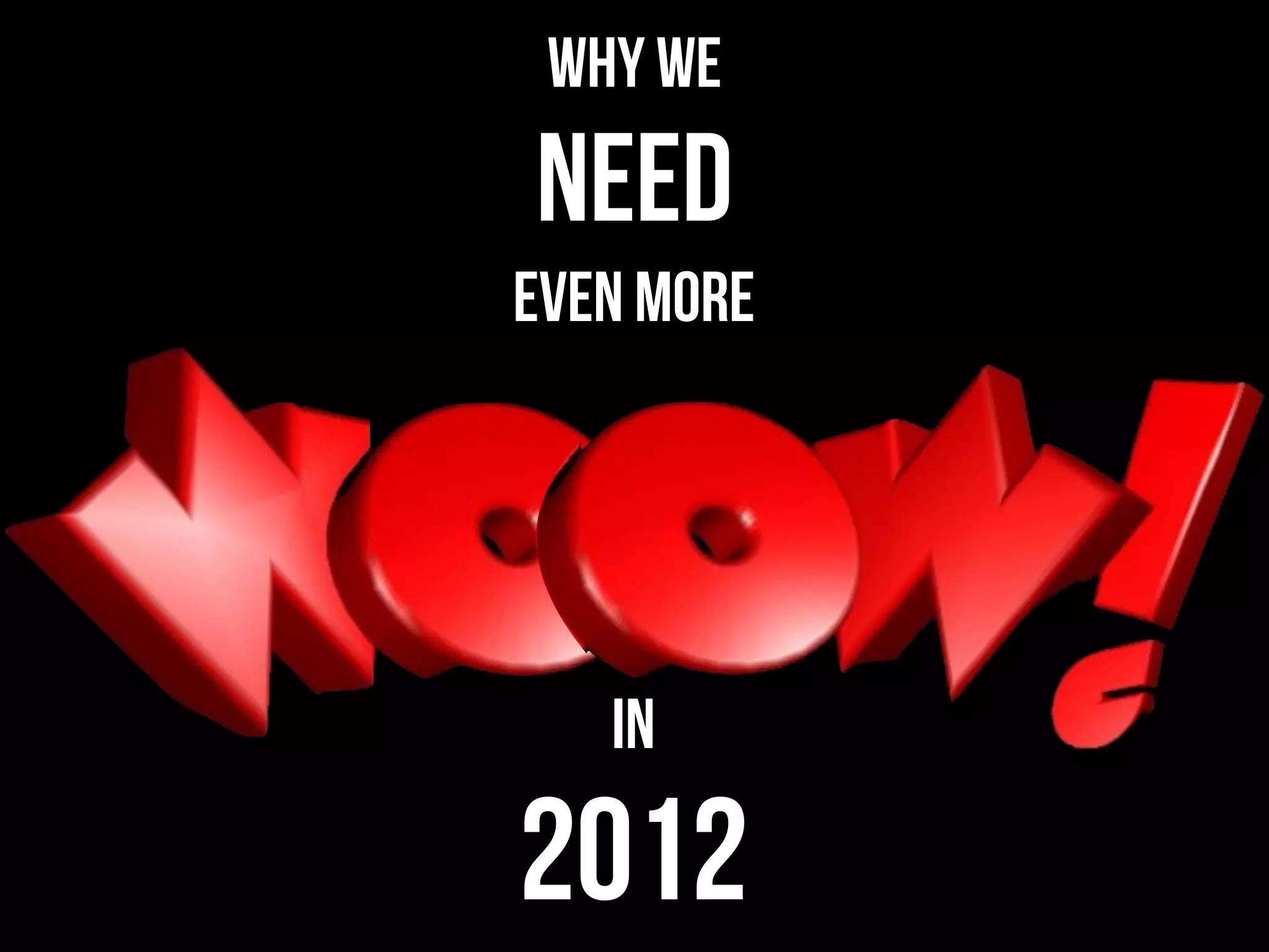 12 Why we need more WOOW in 2012 | PPT