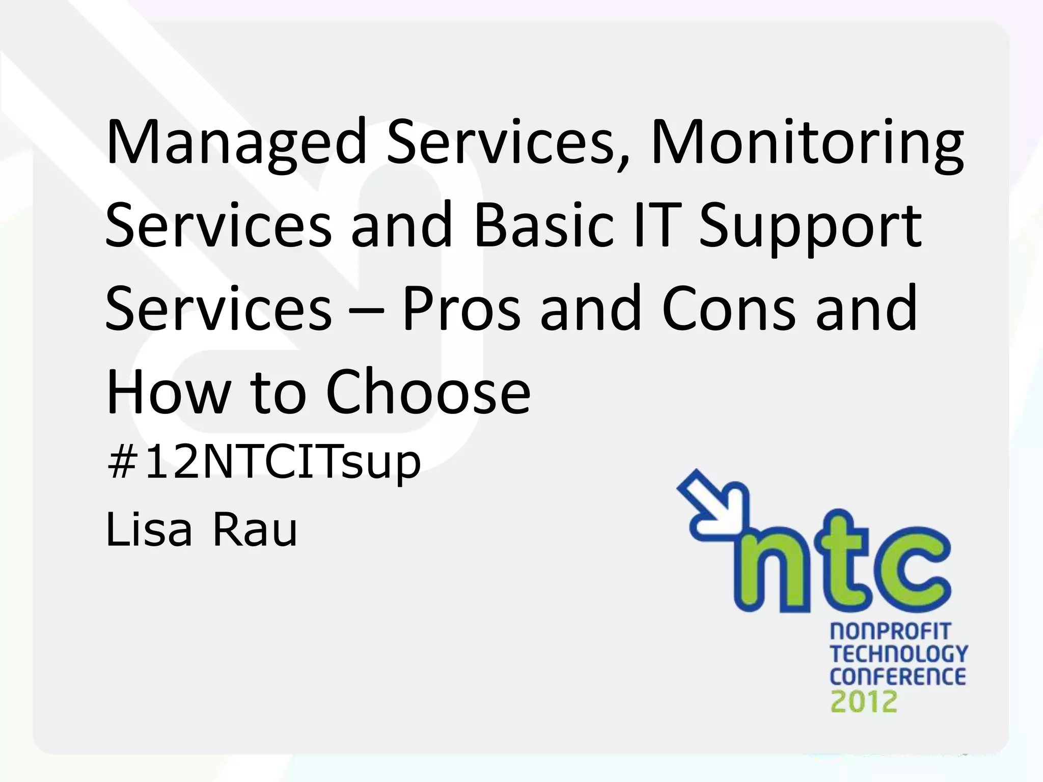 Managed Services, Monitoring Services and Basic IT Support Services ...