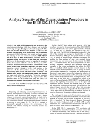 Analyse Security of the Disassociation Procedure in the IEEE 802.15.4 ...