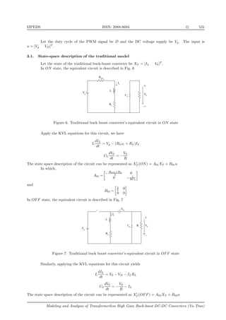 Modeling and Analysis of Transformerless High Gain Buck-boost DC-DC Converters | PDF