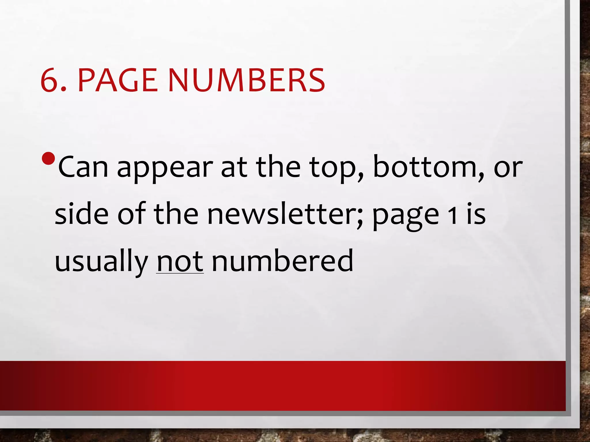 12 parts of a newsletter | PPTX