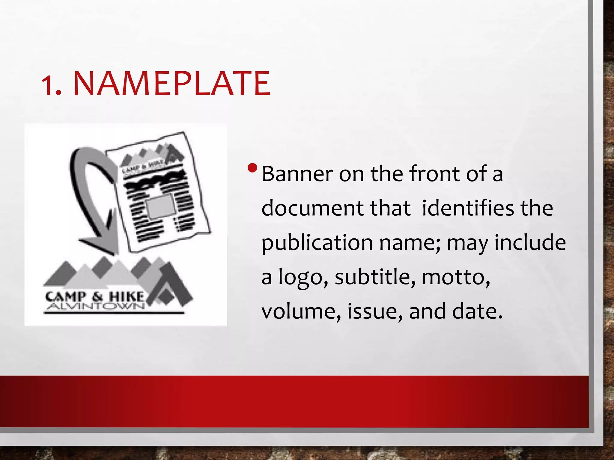 12 parts of a newsletter | PPTX