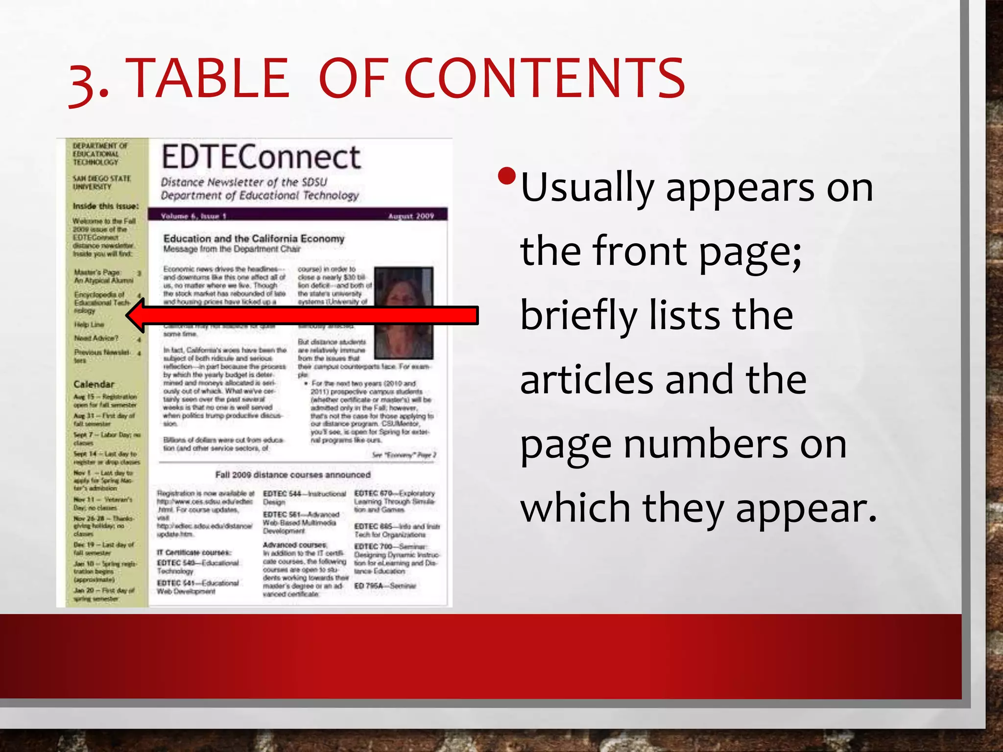 12 parts of a newsletter | PPTX