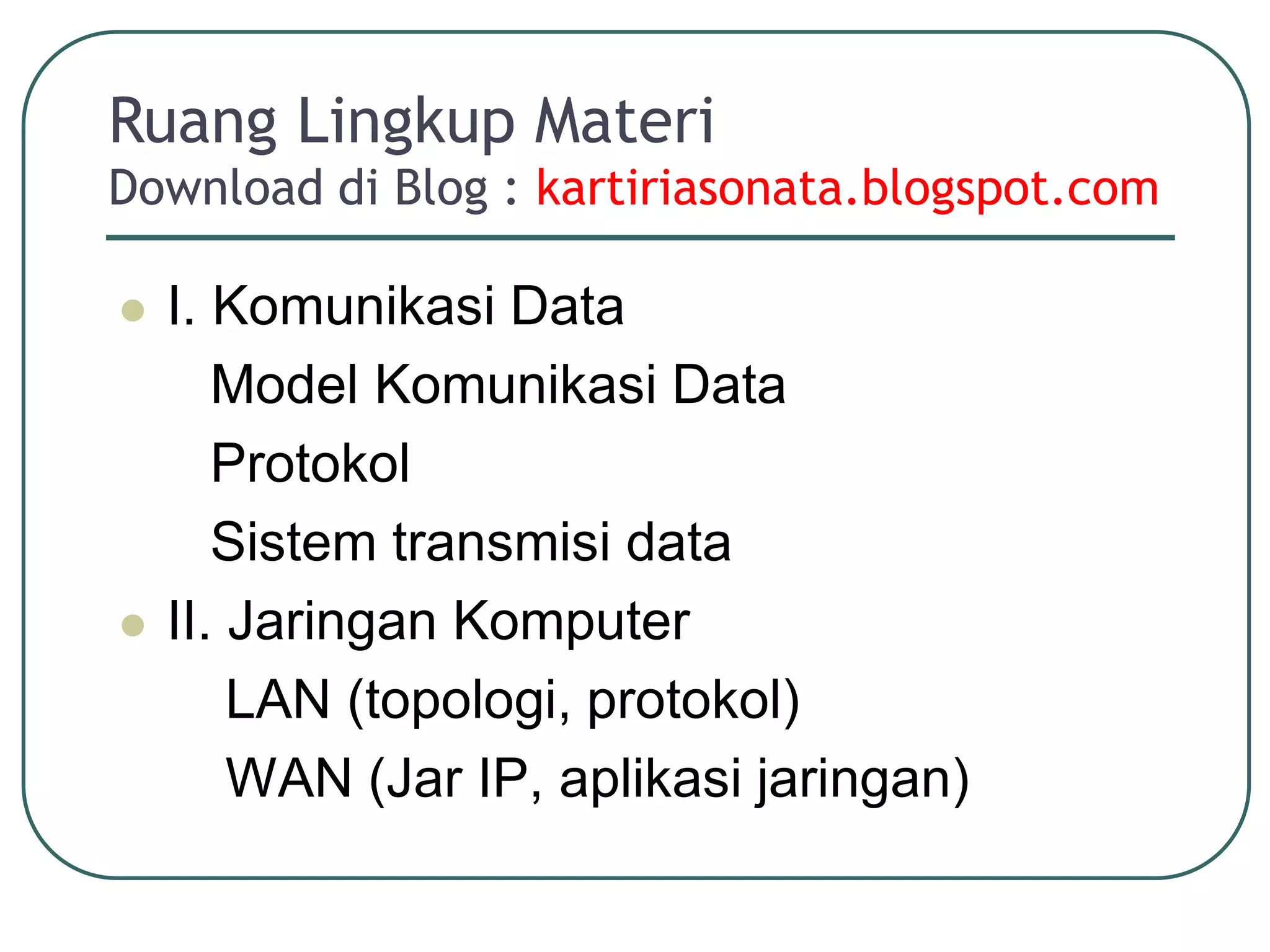 Pengantar Jaringan dan Komunikasi Data | PDF