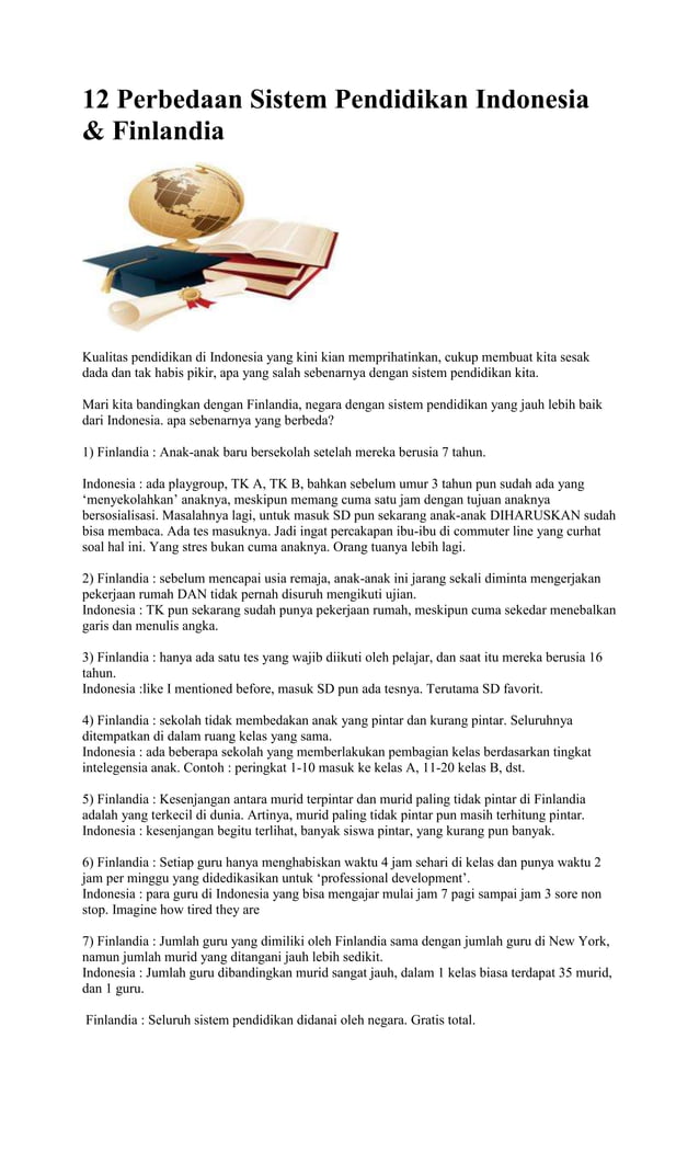 12 perbedaan sistem pendidikan indonesia | DOCX