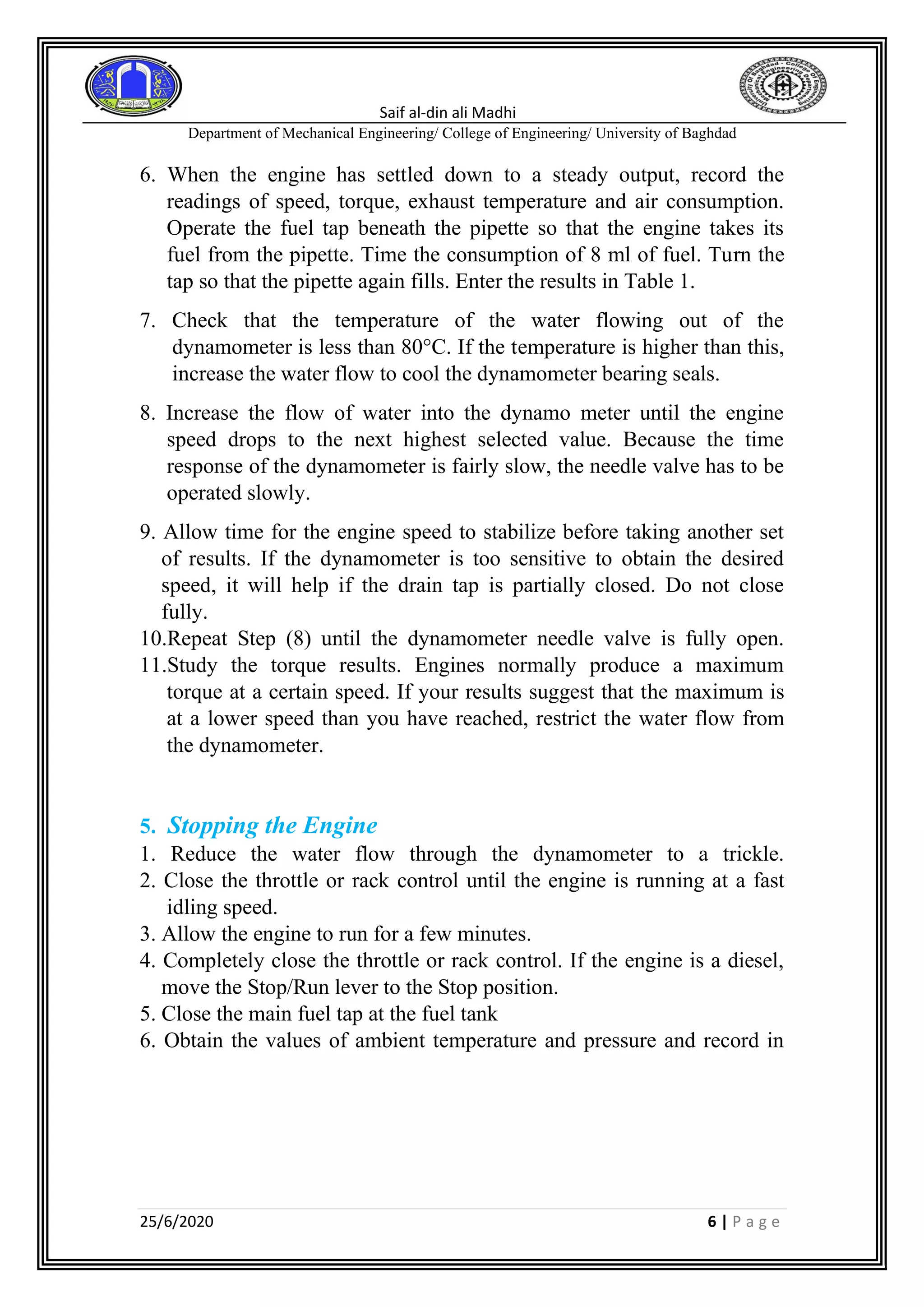 performance of the four strokes diesel engine | PDF