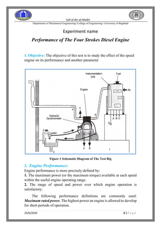 performance of the four strokes diesel engine | PDF