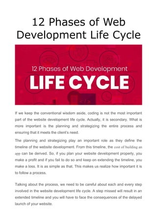 12 Phases of Web Development Life Cycle | PDF