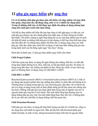 12 phụ gia nguy hiểm thường gặp trong thực phẩm(03) | PDF