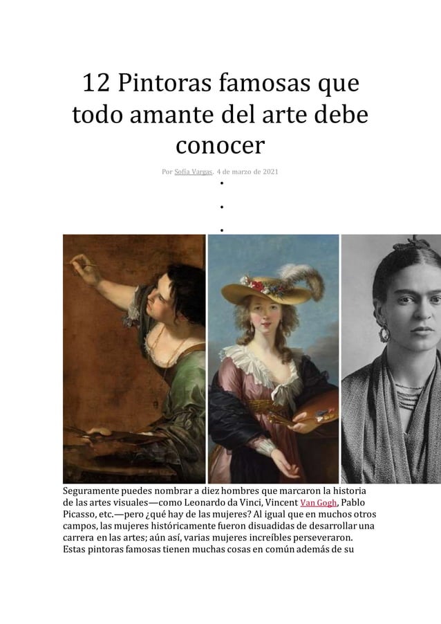 12 Pintores Españoles Que Todo Amante Del Arte Debe Conocer – CBNZUS
