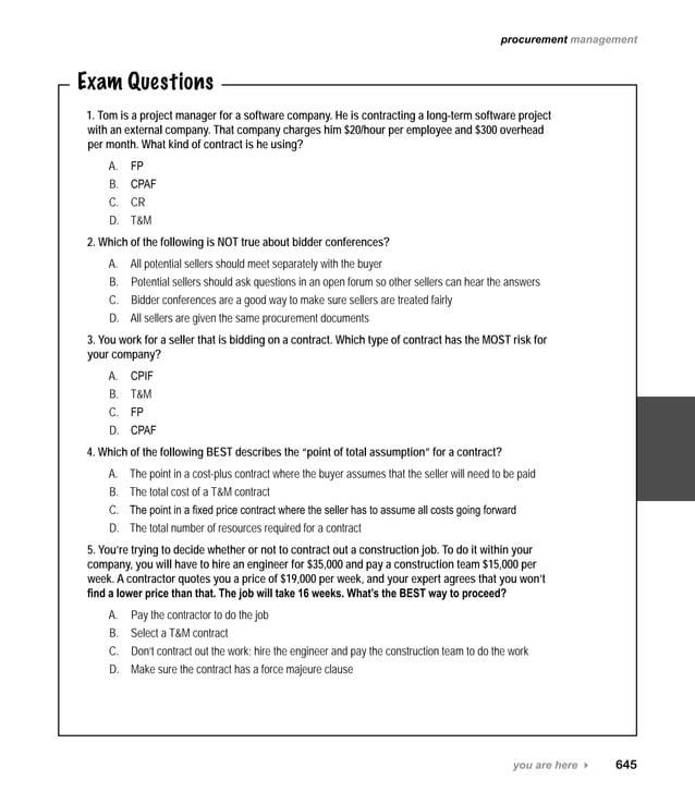 12 pmp procurement management exam | PDF | Civil Engineering Industry | Industries