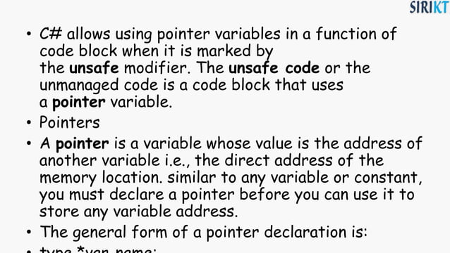 12pointerin c# | PPT