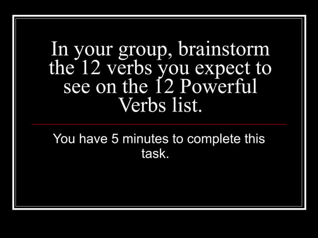 12 Powerful Verbs.Ppt Version 2 | PPT | Standardized Testing ...