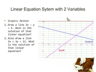 linear equation system with 2 and 3 variables | PPT