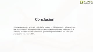 12 Practical Guidelines For Effective MBA Assignment Writing | PDF