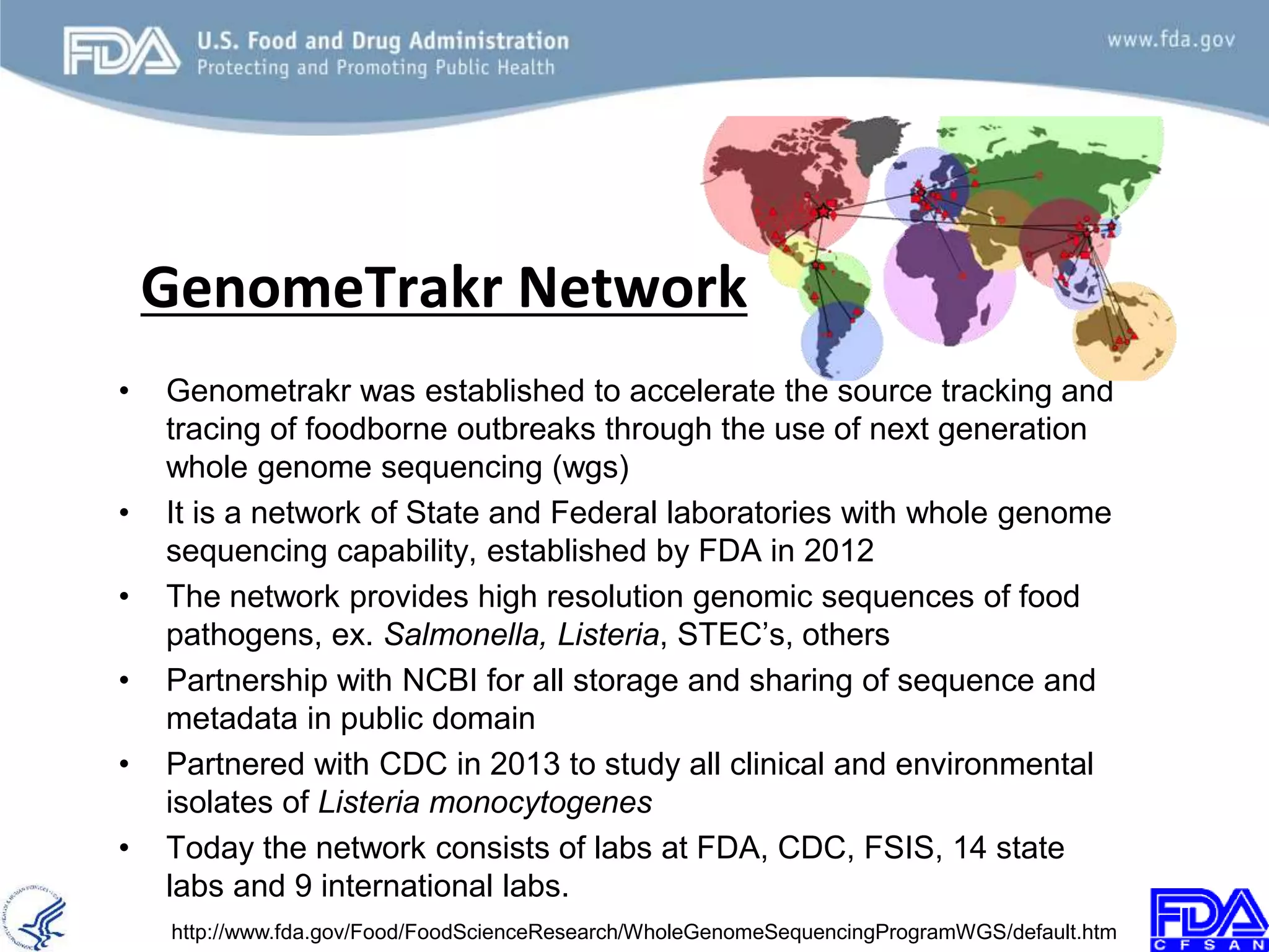 GenomeTrakr: Whole-Genome Sequencing for Food Safety and A New Way ...