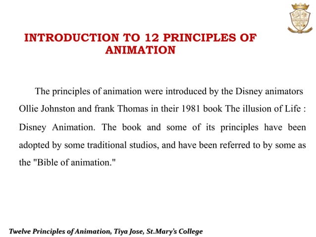 Multimedia:Twelve Principles Of Animation | PPTX