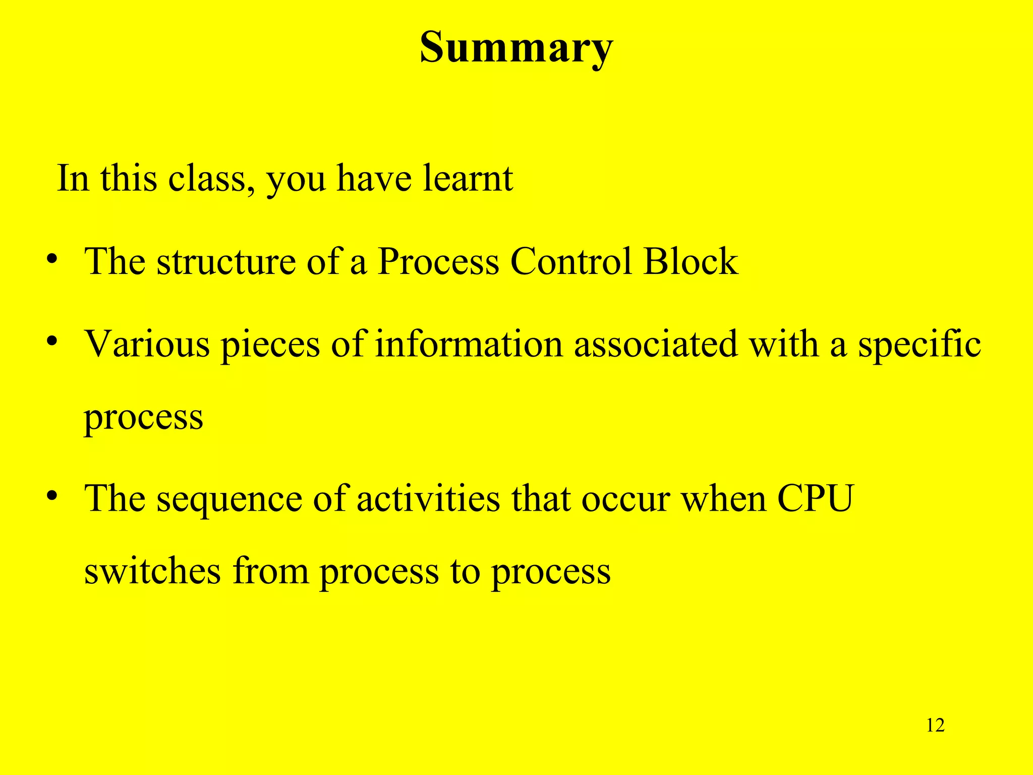 12 process control blocks | PPT