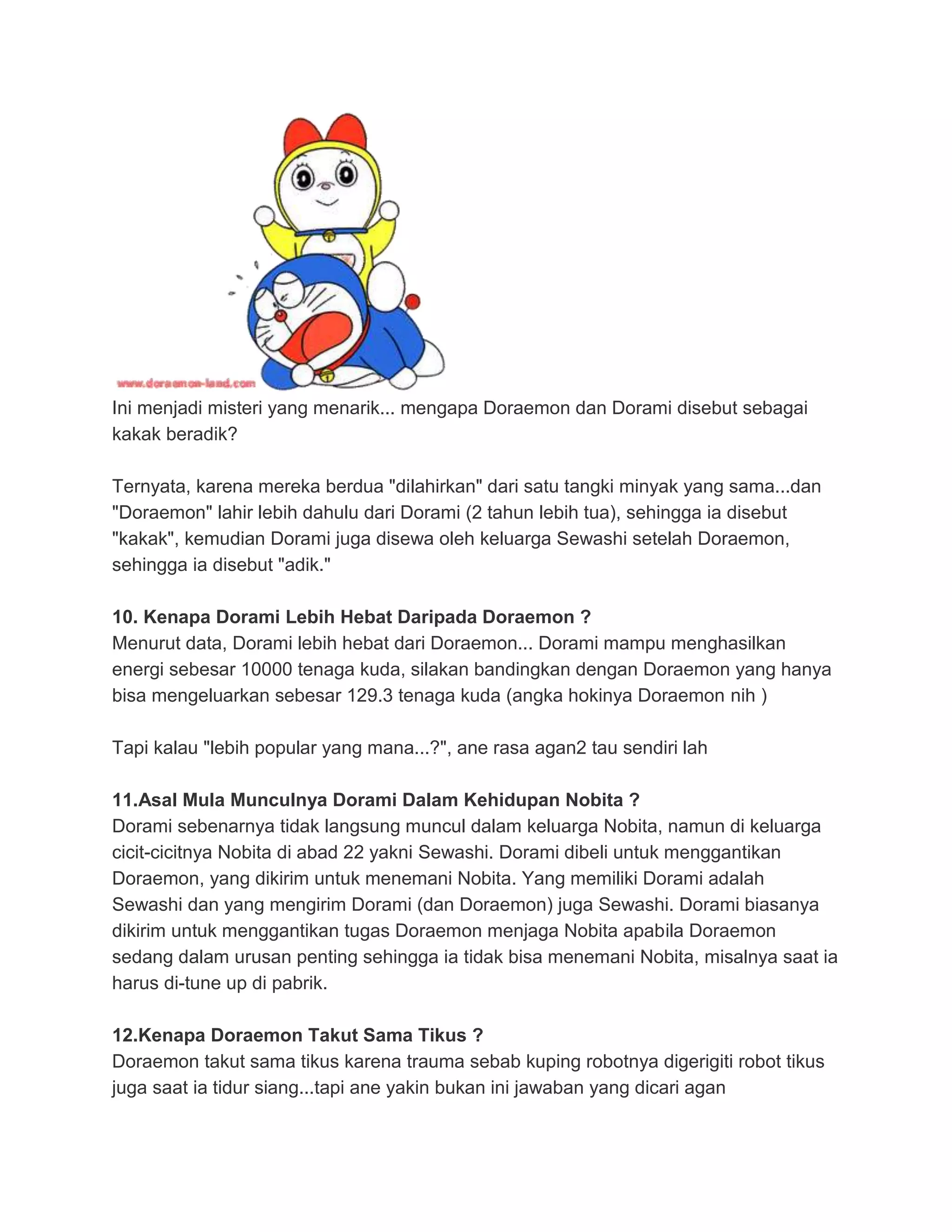 12 rahasia tentang kartun doraemon | PDF