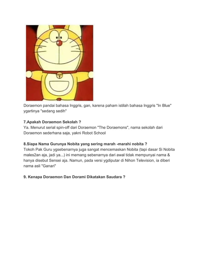 12 rahasia tentang kartun doraemon | PDF