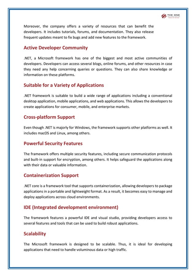 12 Reasons Why Net Framework Is Popularly Demanded Pdf