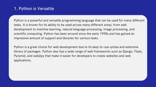 12 Reasons Why Python is One of Best Language of Web App Development | PPT