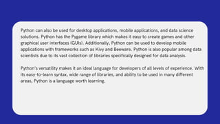 12 Reasons Why Python is One of Best Language of Web App Development | PPT
