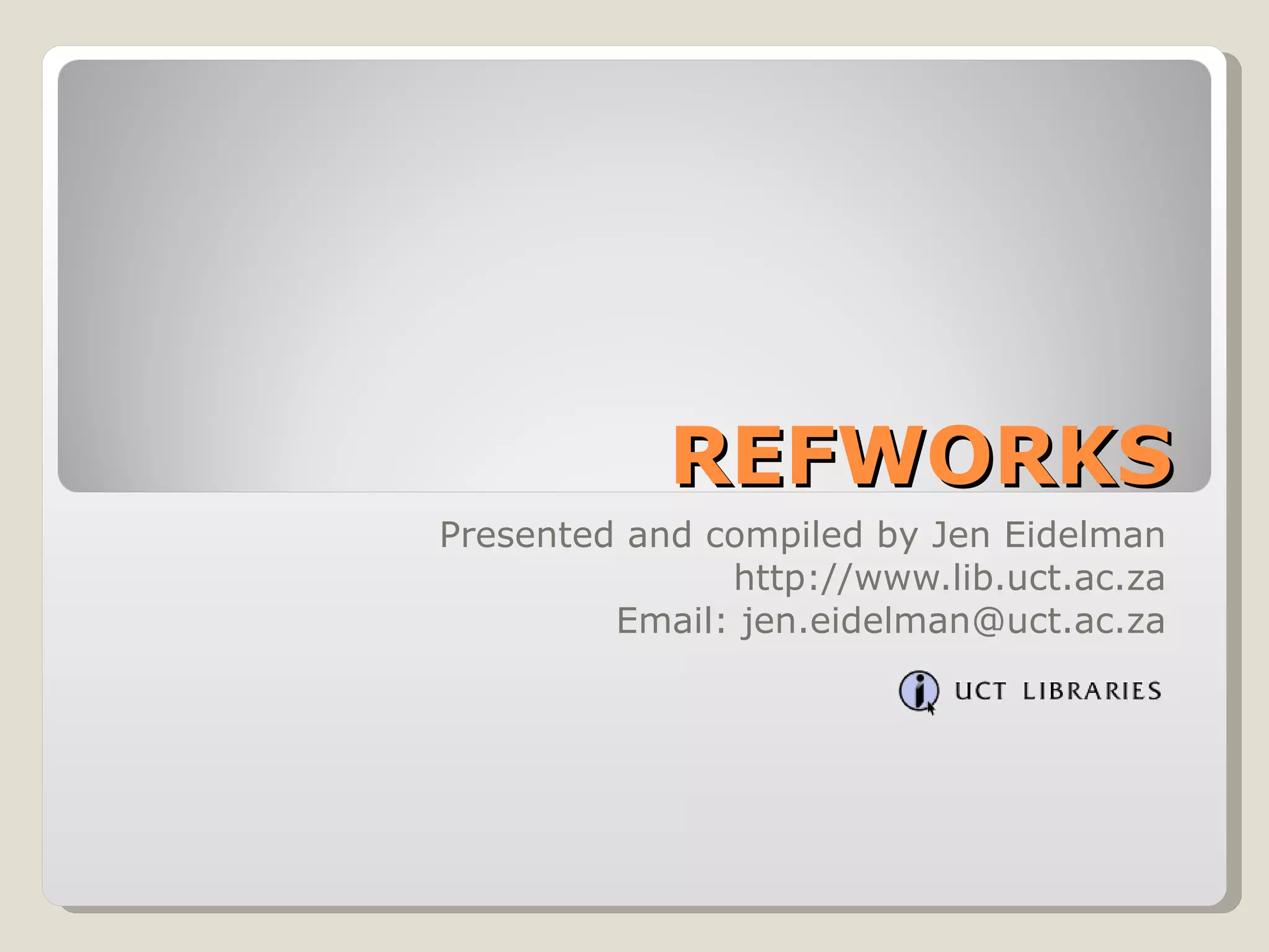 Refworks Google Scholar | PPT
