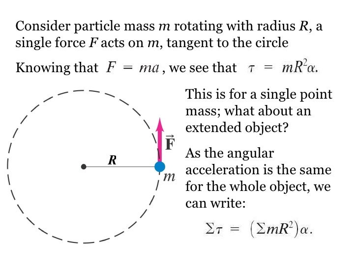 Example Rotational Inertia Torque Angular Acceleration PPT