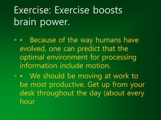 12 Rules to increase brain power- John Medina.ppt | Free Download