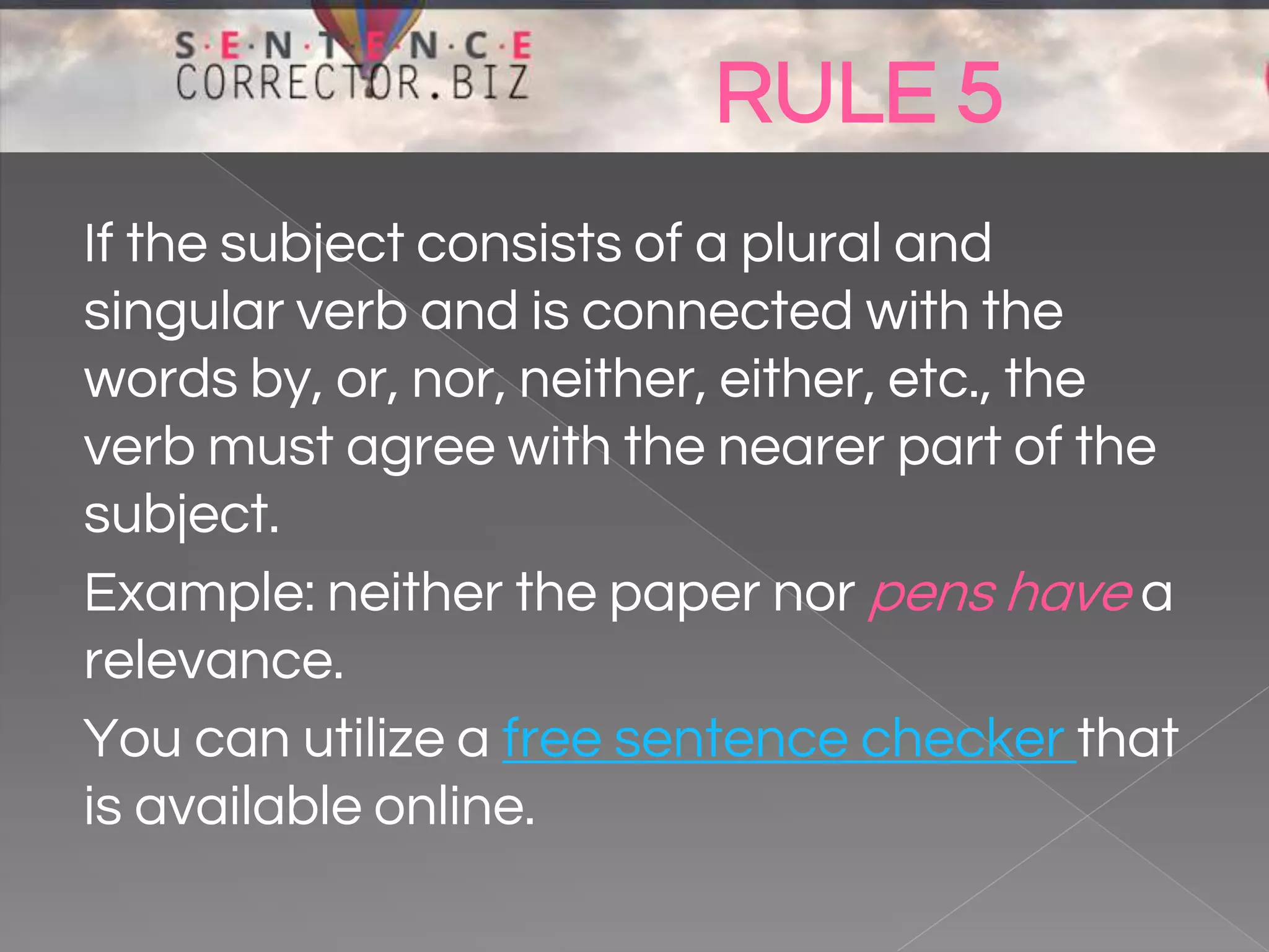 12 Rules to Solve Sentence Correction Problems in English | PPT