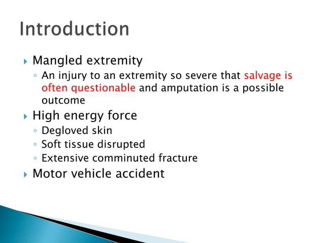 12 rw principles of mangled extremity management | PPTX