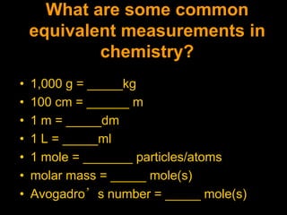the mathematics of chemistry stoichiometry dimensional analysis.ppt