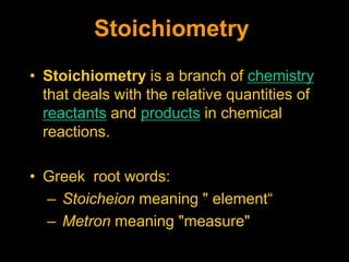 the mathematics of chemistry stoichiometry dimensional analysis.ppt