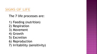 12 seven characteristics of living organism.yr7