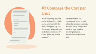 10 shopping tips on how to save money on groceries | PDF