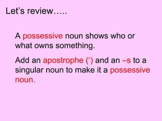 singular possisve | PPT