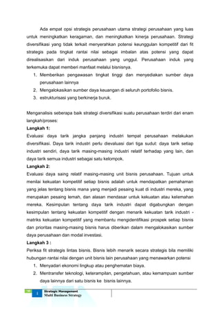 MULTI BUSINESS STRATEGY | PDF