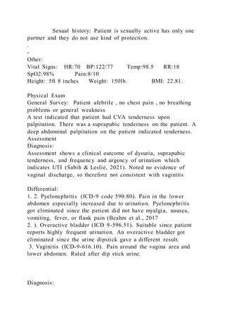12SOAP Note Patient with UTIUnited State | DOCX