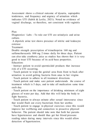 12SOAP Note Patient with UTIUnited State | DOCX