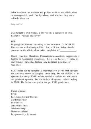 12SOAP Note Patient with UTIUnited State | PDF