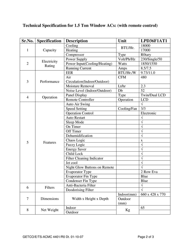 12 specification ts_a_c_machines_r0_oct_07 | PDF