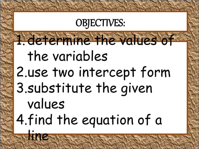 two intercept form | PPTX | Physics | Science