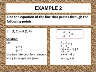 two intercept form | PPTX